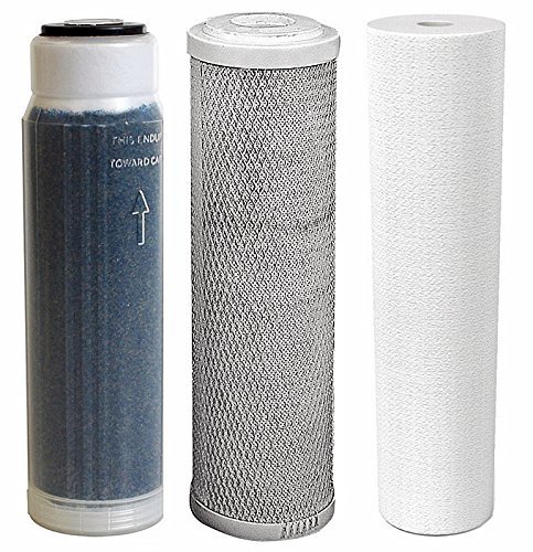Compatible to Aquatic Life Reverse Osmosis Deionization (RODI) 10" Filter Kit (Sediment Cartridge, Carbon Cartridge, Color Indicating DI Cartridge filled with Resintech MBD-30 Nuclear Grade Resin)