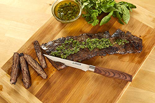 Imusa USA IMU-73056 4.5" Stainless Steel Steak Knife with Woodlook Handle