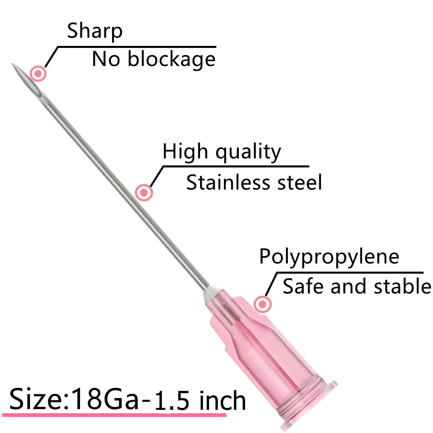 50 Pack 3ml Luer Lock with 18 Gauge 1.5 Inch for Scientific Labs Measuring and Dispensing, Individually Sealed Wrapped