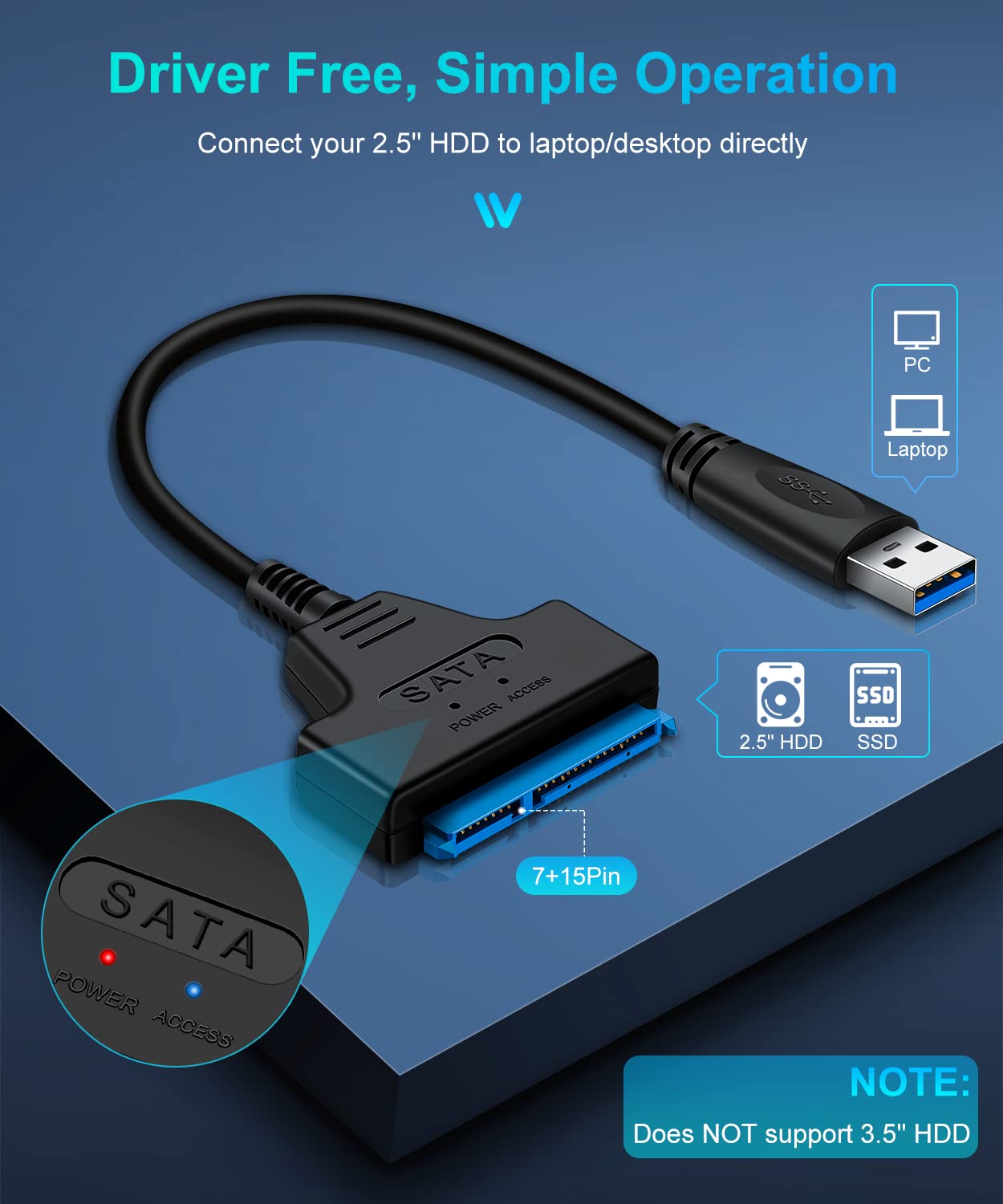 ZEXMTE M.2 NGFF or mSATA to USB 3.0 Adapter 2-in-1 NGFF or mSATA Converter Reader Card with SATA Cable Converter as Portable Flash Drive External 2.5 inch Hard Drive,Support SATA NGFF B/B+M Key SSD