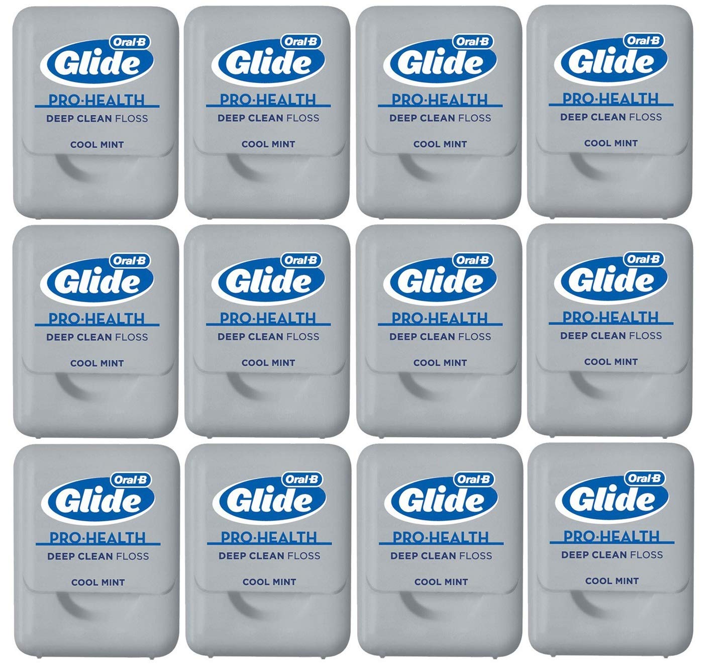 Glide Deep Clean Floss Cool Mint 4m (4, 3 yd/vg) (Pack of 12)