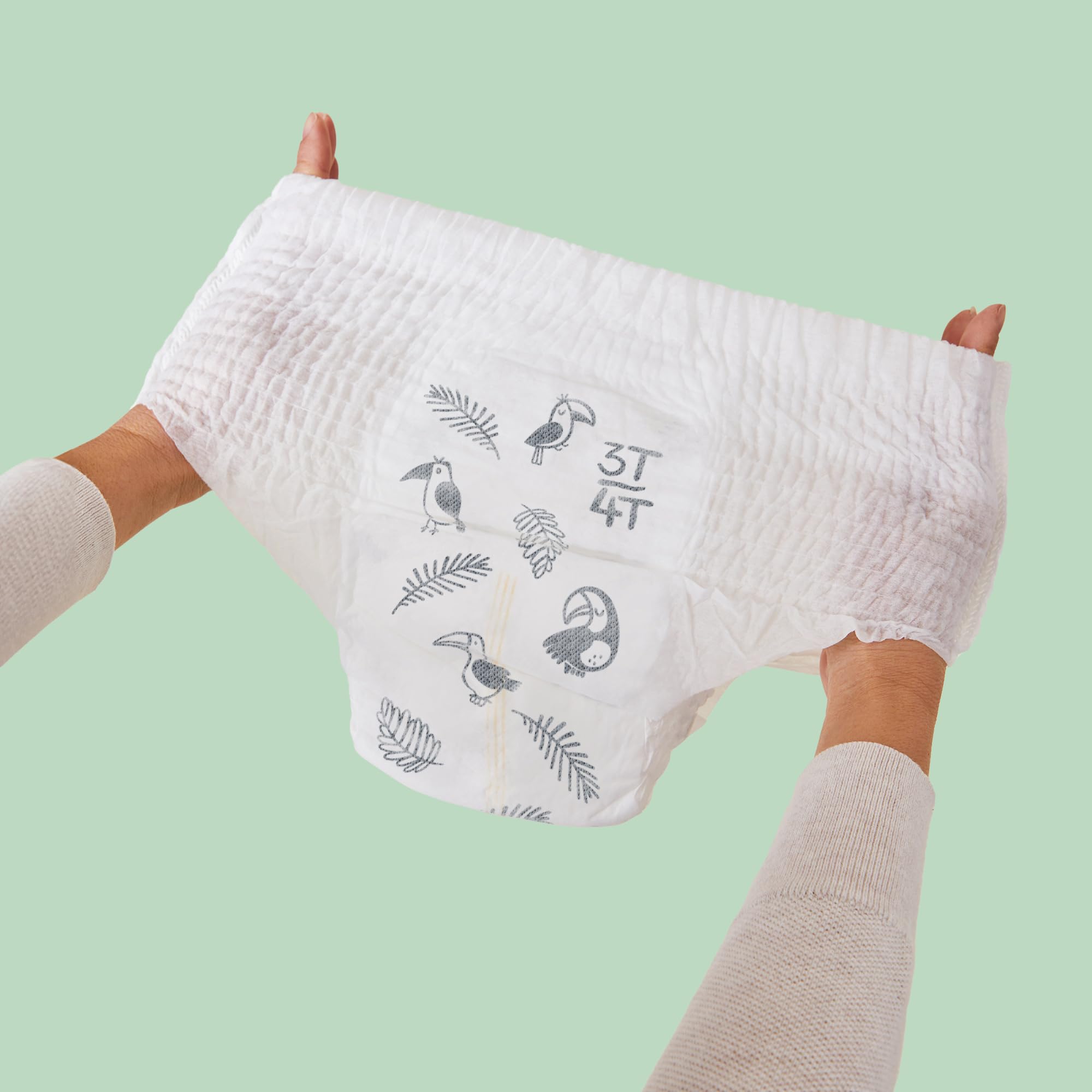 Parasol Clear+Dry Natural Training Diaper Pants, Pure Ingredients, Water Based Ink, Non-Woven Fabric with Dermatest Excellent Seal, Rash Protection, Size 5 (26+ lbs), 48 Count