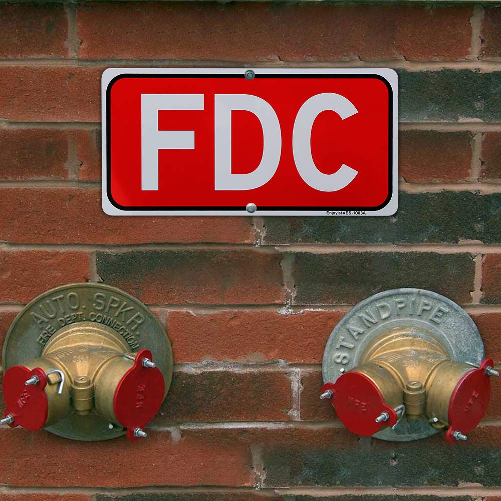FDC Sign, Fire Department Connection Sign, 12"x 6" - .040 Rust Free Aluminum – Reflective, UV Protected and Weatherproof