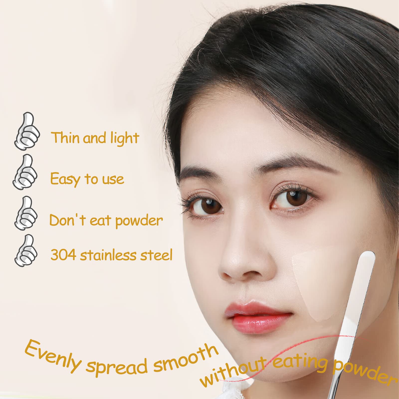 3 Pcs Foundation Spatula, Makeup Spatula Long Facial Mixing Stick, Stainless Steel Foundation Spatula, Make Up Spatula Tool for Makeup Artist Professional Facial Makeup Tools