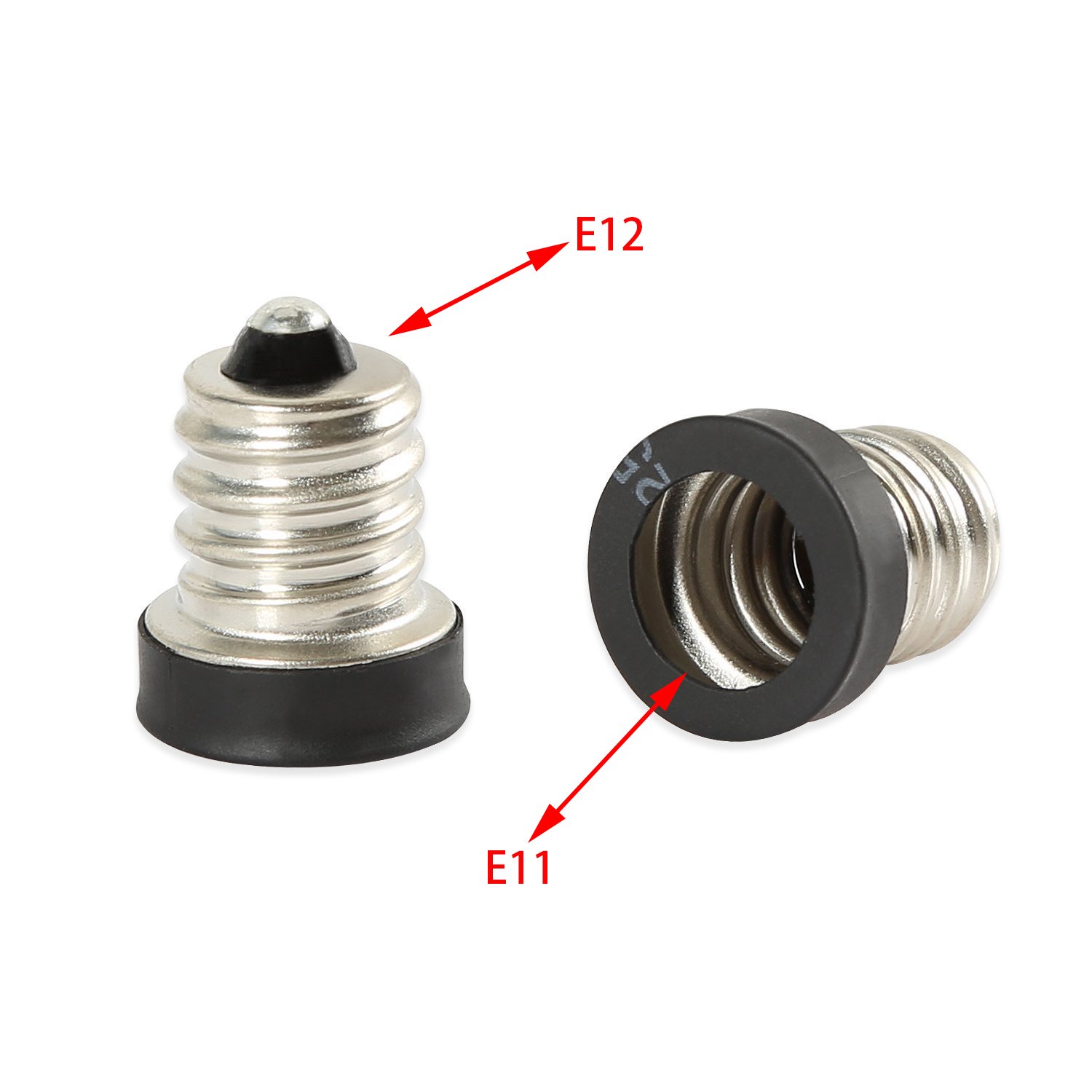 E-Simpo 6pcs E12 to E11 Adapter Mini Candelabra Base E12 to E11 Lamp Socket Adapter, Lamp Holder Bulb Base Adapter E12 Male to E11 Female Lamp Base Converter(6pcs E12 to E11 Adapter)