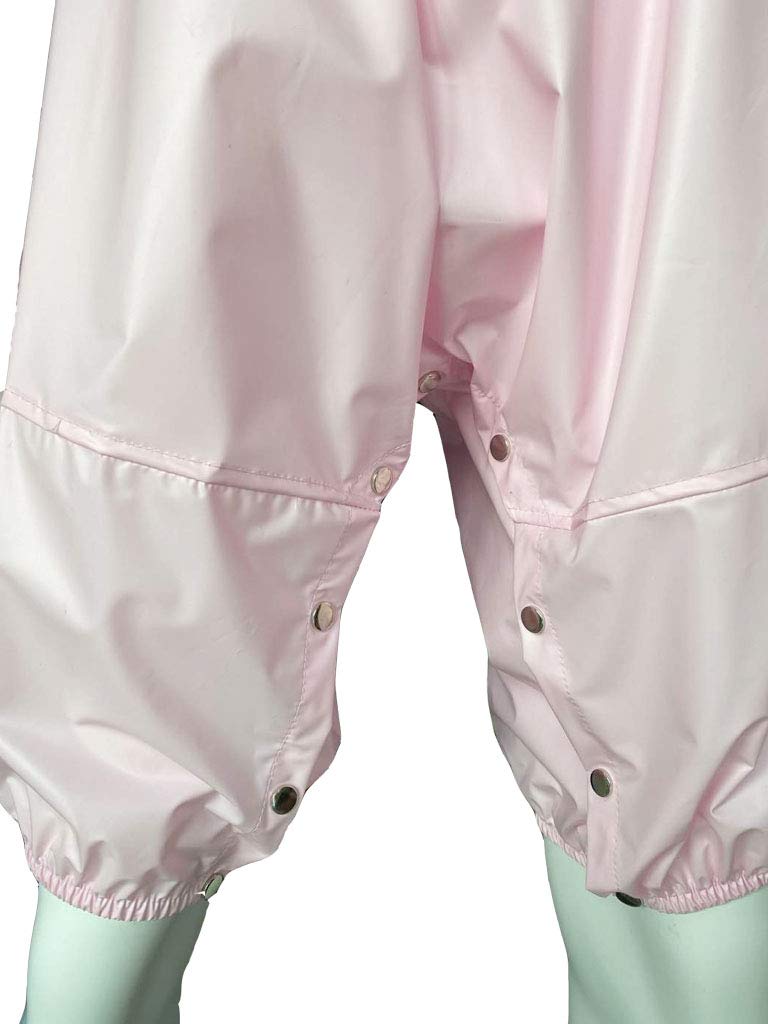 Haian PVC AB Unisex Snap Through Crotch Romper (3X-Large, Baby Pink)