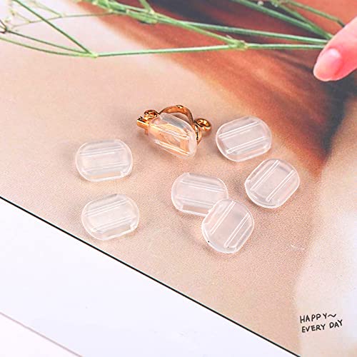 24 Clear Comfort Earring Pads Clear Silicone Comfort Earring Cushions for Clips on Earrings