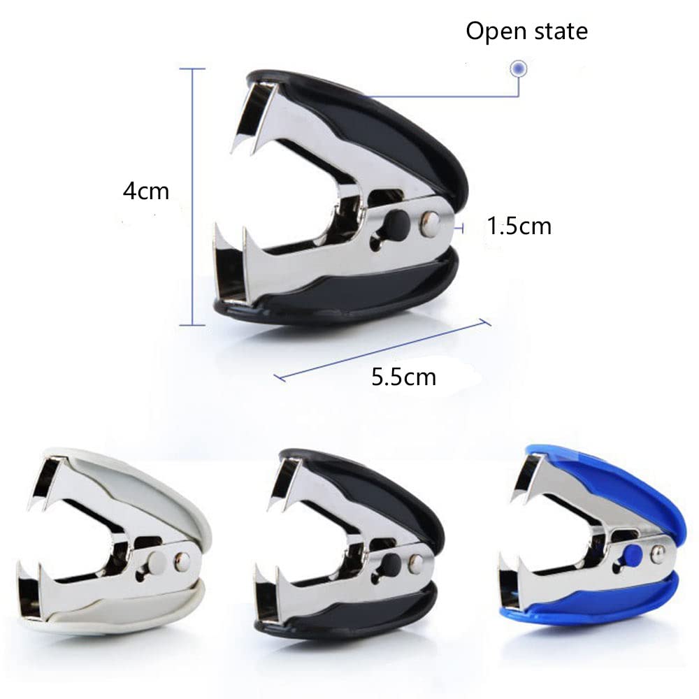 3 Pcs Staple Remover Safety Staple Remover Tool Staple Remover with Steel Jaw for Daily Use in The Office and at Home Ergonomic Shape Stapler Remover Tool - Random Black/Blue/White