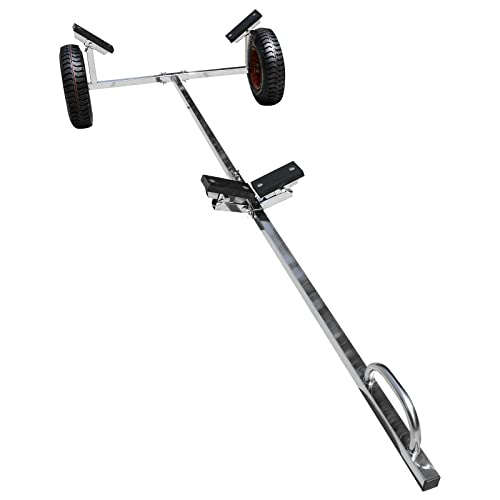 BRIS Stainless Steel Boat Launching Wheels Hand Dolly for Small Inflatable Boat Trailer