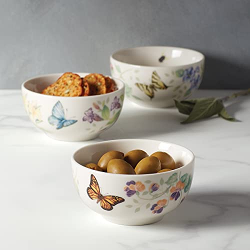Lenox Butterfly Meadow Kitchen 3-Piece Mini Bowl Set, 1.70 LB, Multi