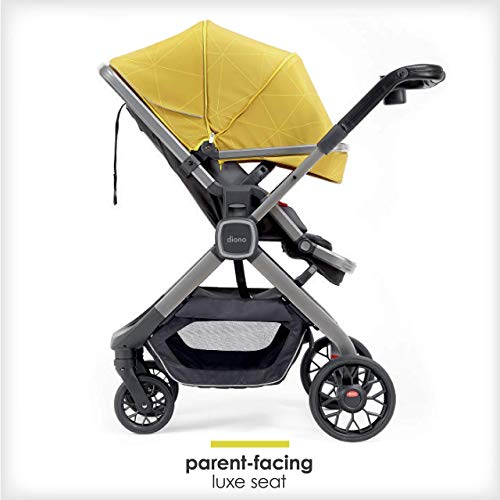 Diono Quantum2 3-in-1 Multi-Mode Stroller for Baby, Infant, Toddler Stroller, Car Seat Compatible, Adaptors Included, Compact Fold, XL Storage Basket, Black Cube