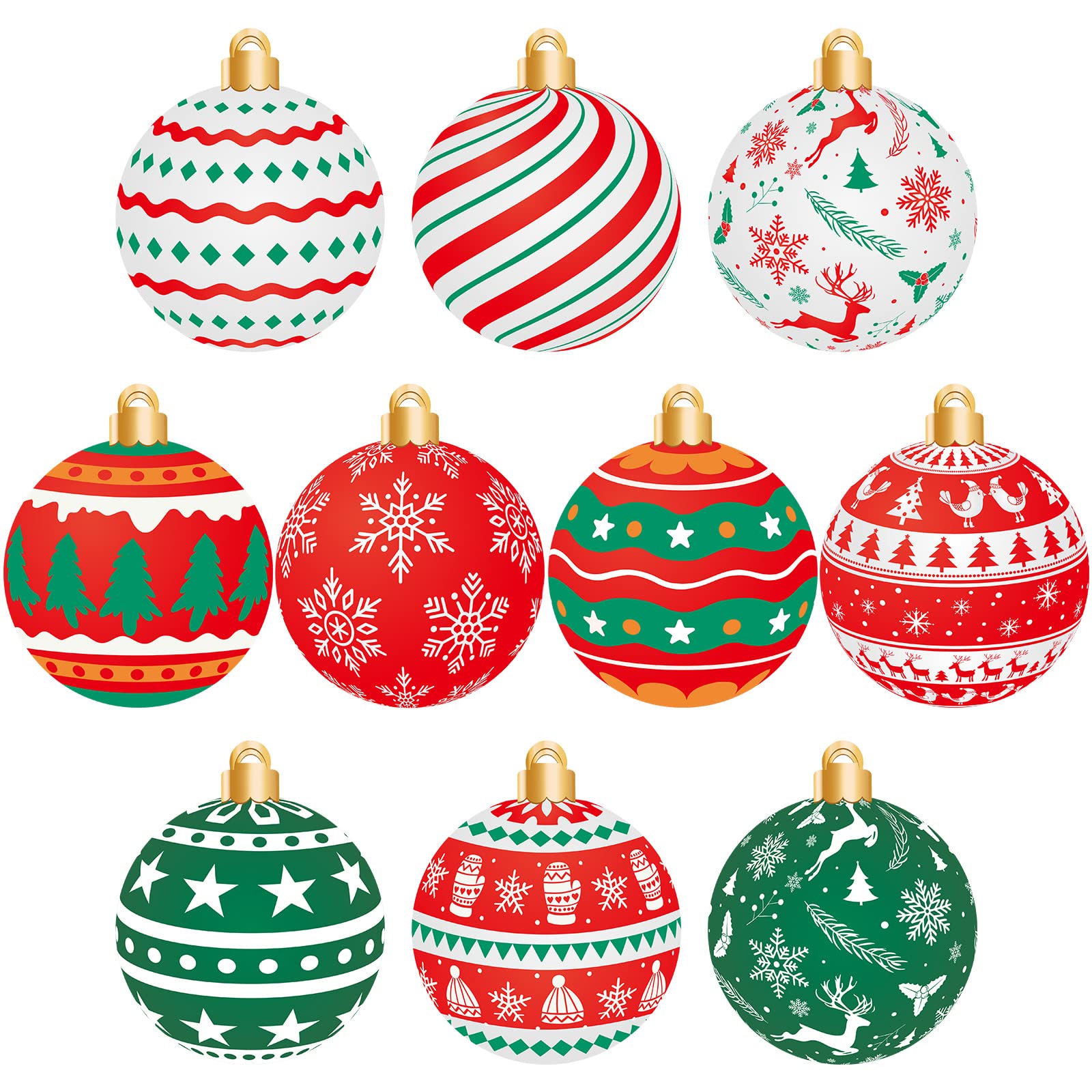 50 Pcs Christmas Cutouts Ornaments Colorful Christmas Ball Cardboard Cut Out Hanging Decorations for Holiday Christmas Tree Classroom Home Window Decor