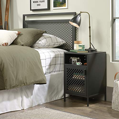 Sauder Boulevard Café Night Stand, L: 14.49" x W: 14.96" x H: 24.02", Black Finish