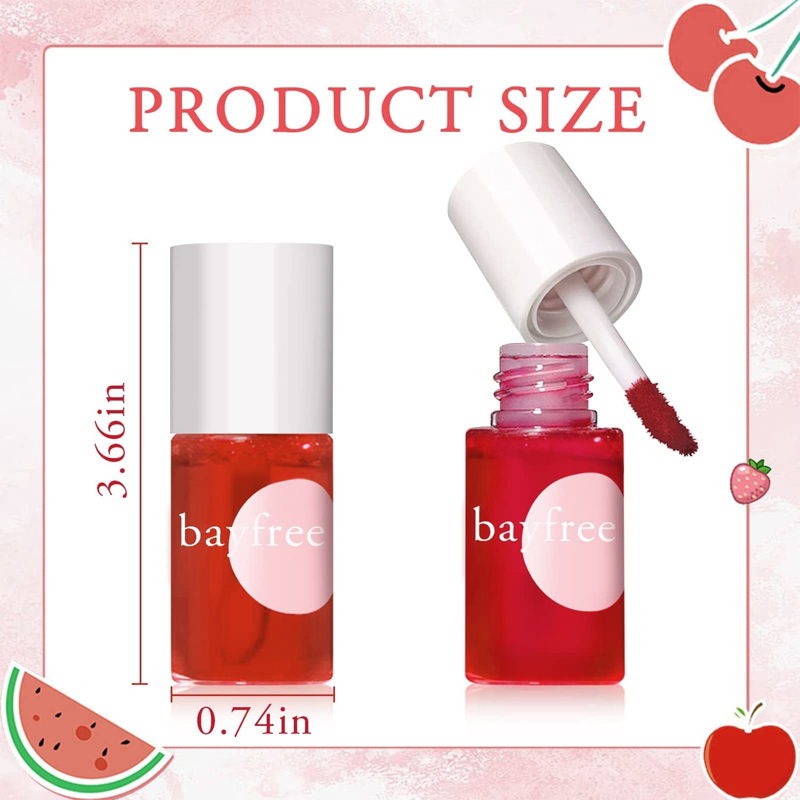 4 Colors Lip Tint Stain Set,Korean Lip Gloss Lip Tint Stain Mini Liquid Lipstick Multi-use Lip and Cheek Tint Long Lasting Non-Stick Cup Waterproof, High Pigment Vivid Color Lip Tint Makeup