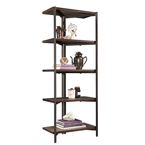 Sauder North Avenue Bookcase, L: 23.43" x W: 13.66" x H: 59.33", Smoked Oak Finish