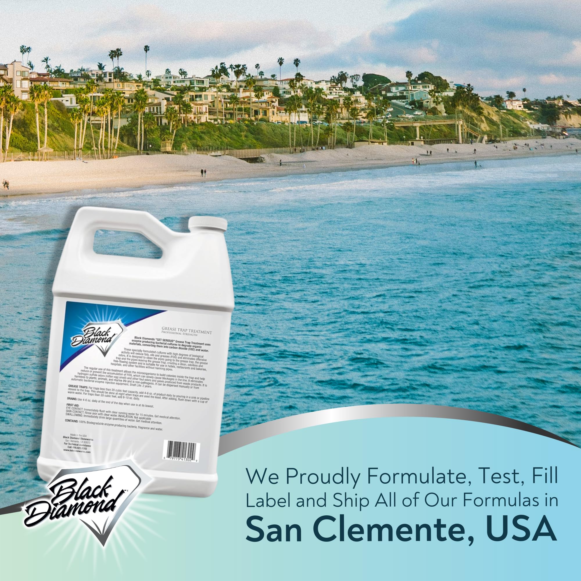 Black Diamond Stoneworks GET SERIOUS Grease Trap Treatment. Commercial Enzyme Drain Opener, Odor Control, Enzyme for Grease Trap Cleaner, and Maintenance. Eliminates Build-Up, Odor, and drain grease.