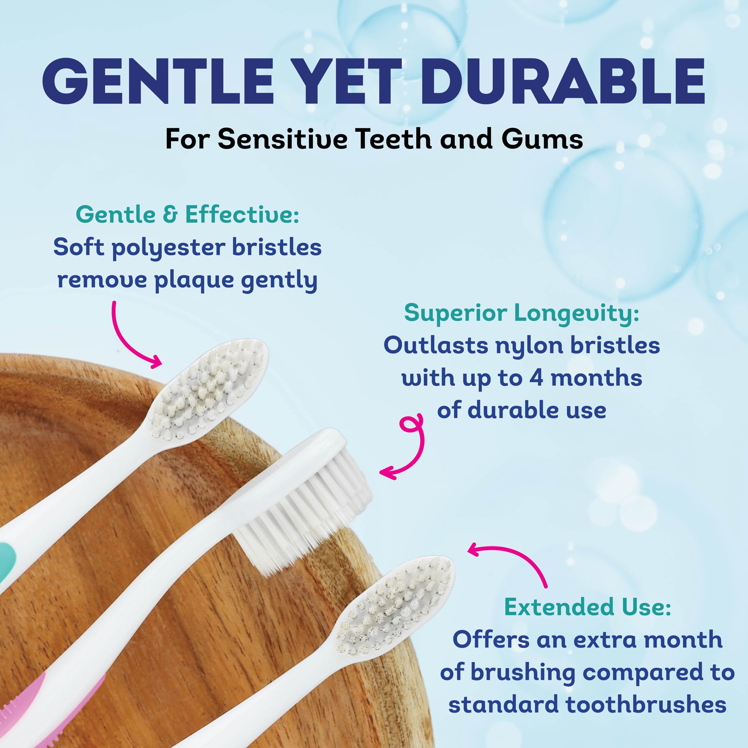 MOUTHWATCHERS Manual Soft Toothbrush for Adults, Ultra CleanToothbrush with Flossing Bristles, Good for Sensitive Teeth and Gums. Rose, 1 Each