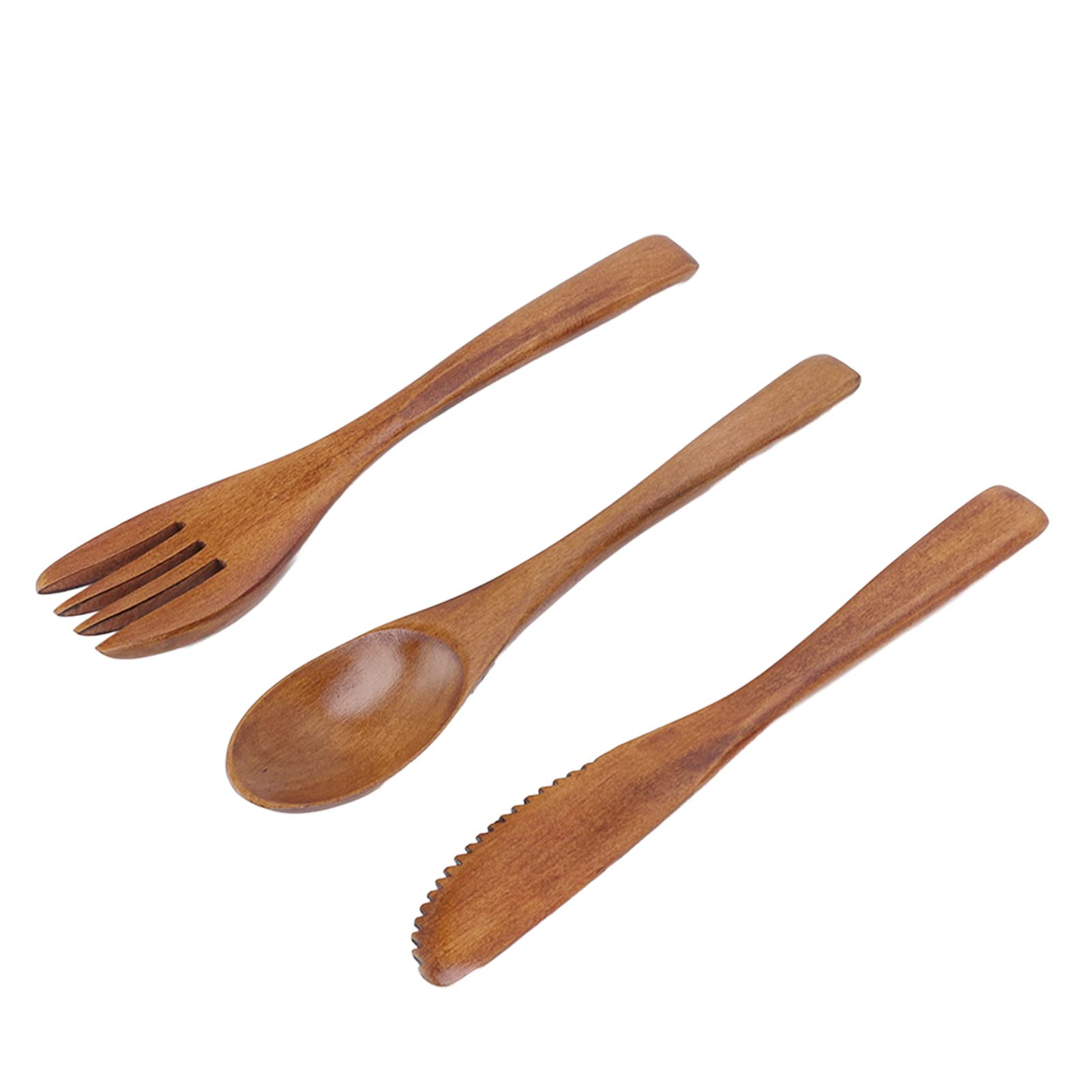 3 Pcs Wooden Knife Fork Spoon Set Knife Fork Spoon Utensil Tableware Phoebe Handle Paint Cutlery Painting Cooking Utensil Kit Three Piece Set Tableware Kitchen Cooking Tableware