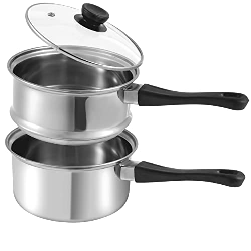 La Patisserie 1.5 Quart Double Boiler w/ 4 Chocolate Molds - 3 Piece Stainless Steel Double Boiler Pot for Melting Chocolate, Candle Making, Soap Melting and Wax MeltingâŠ