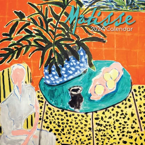 2024 Square Wall Calendar - Matisse 12 x 12 Inch Monthly View, 16-Month, Art Theme, Includes 180 Reminder Stickers