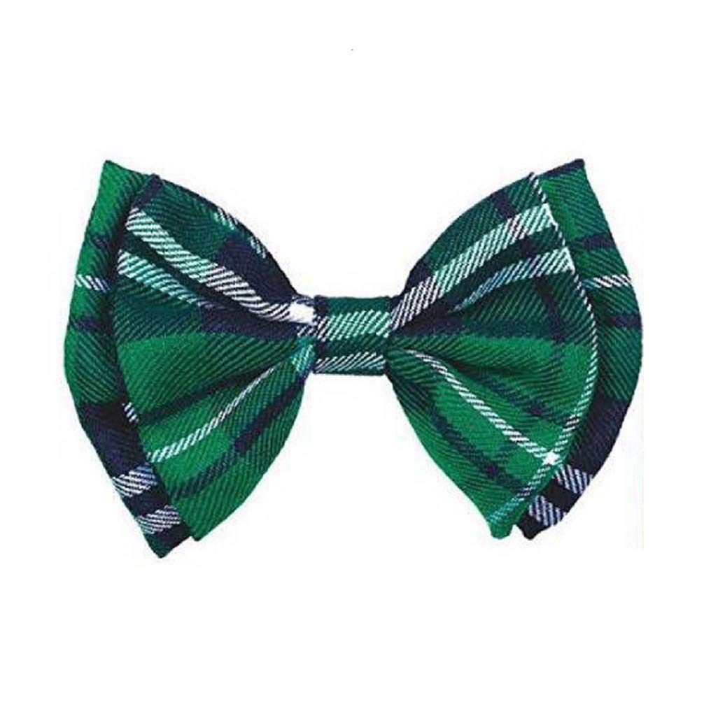 ANIUHL St. Patrick's Day Plaid Fabric Fedora Hat and Bow Tie Set, Green Irish Cap Party Cosplay Costumes Accessory for Women Men