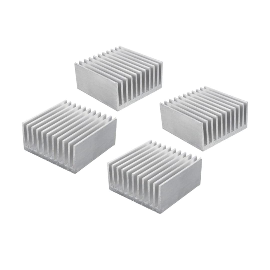 Easycargo 4pcs 40mm Heatsink 40mmx40mmx20mm, Aluminum Heatsink Kit, Cooling Heat Sink for 3D printer Stepper Motor NEMA 17, TEC1-12706 Peltier Thermoelectric Cooler Module LED 40x40x20mm (Silvertone)