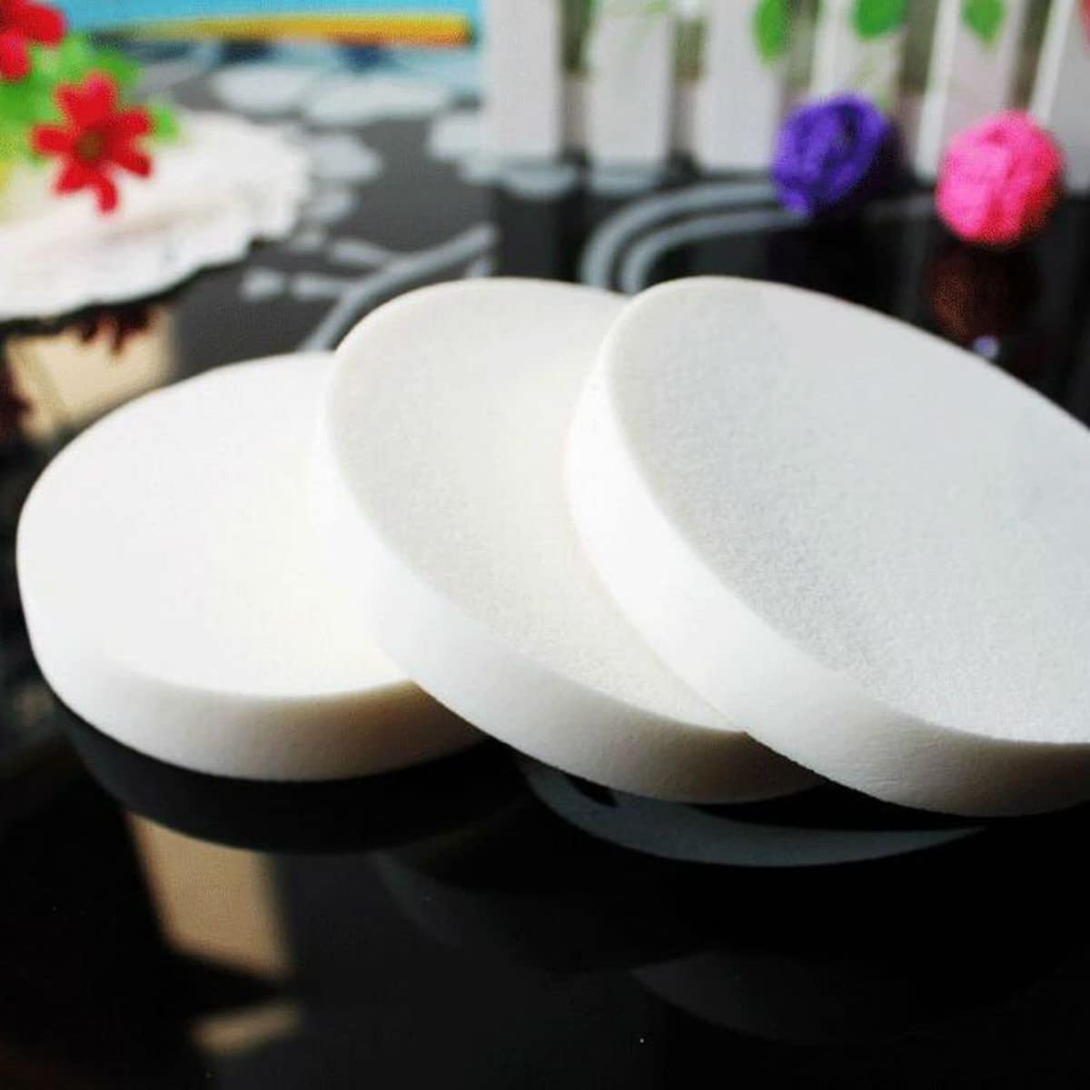 RUITASA 25Pcs Makeup Sponge Cosmetic Puff Use for Dry and Wet Cosmetics Blush Applicators Round Sponges Foundation