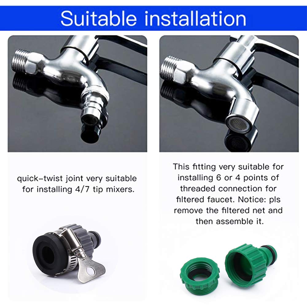 Flantor Garden Irrigation System,50ft 3/8" & 50ft 1/4" Irrigation System Blank Distribution Tubing Watering Drip Kit/Irrigation Kits Automatic Mist Irrigation Equipment Set for Garden,Flower Bed,Lawn