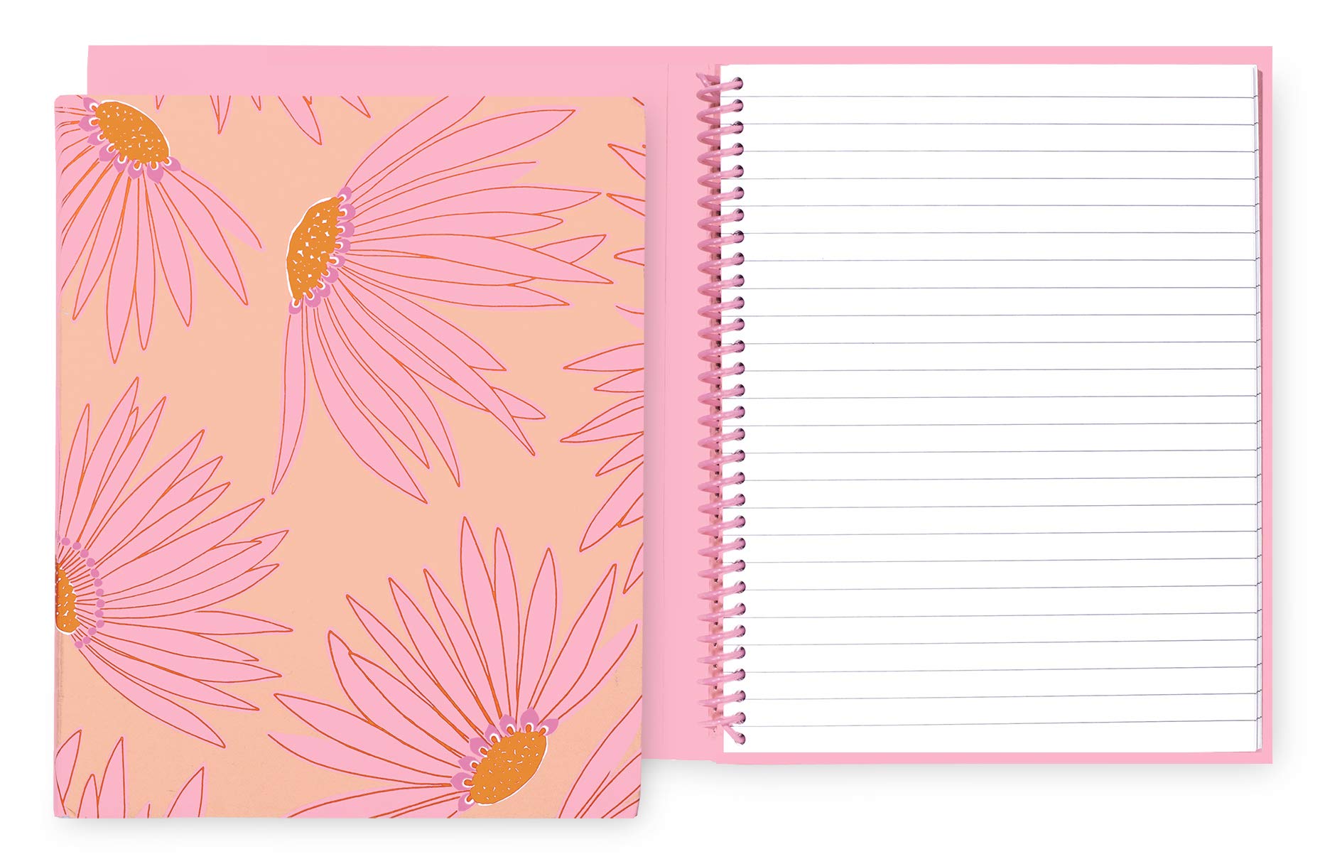 Kate Spade New York Concealed Spiral Notebook with 112 Lined Pages, Pacific Petals