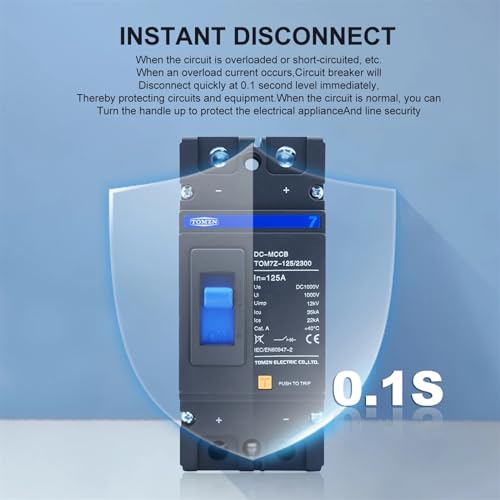 2P DC 1000V DC Solar Molded Case Circuit Breaker MCCB Overload Protection Switch Protector for Solar Photovoltaic PV (Size : 150A)