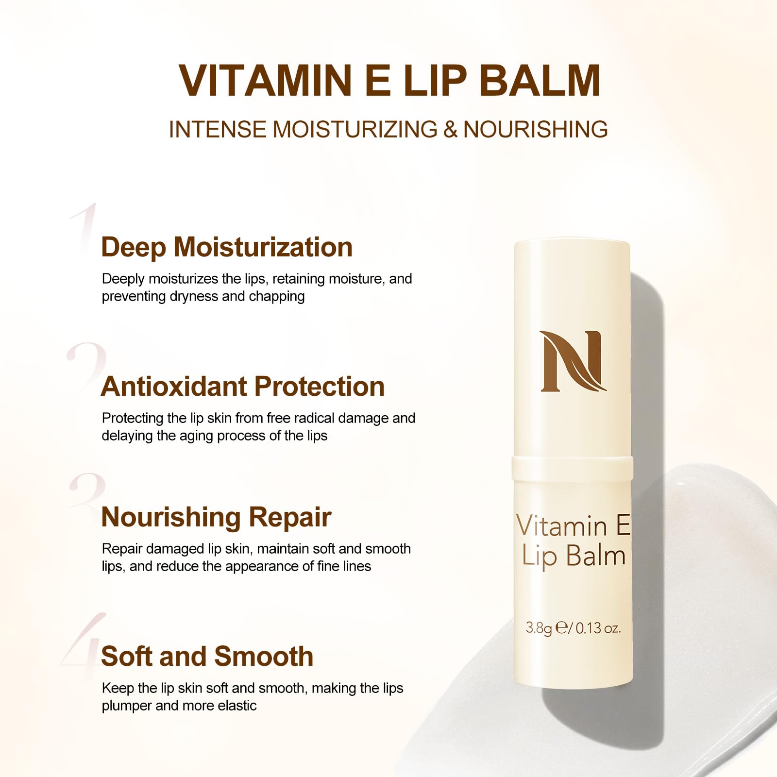 Neutriherbs Vitamin E Lip Balm Lipstick for Women, Moisturizing Lip stick Beauty Makeup Long-Lasting Rose Honey Stick Gloss Lip Balm 0.13 Fl Oz