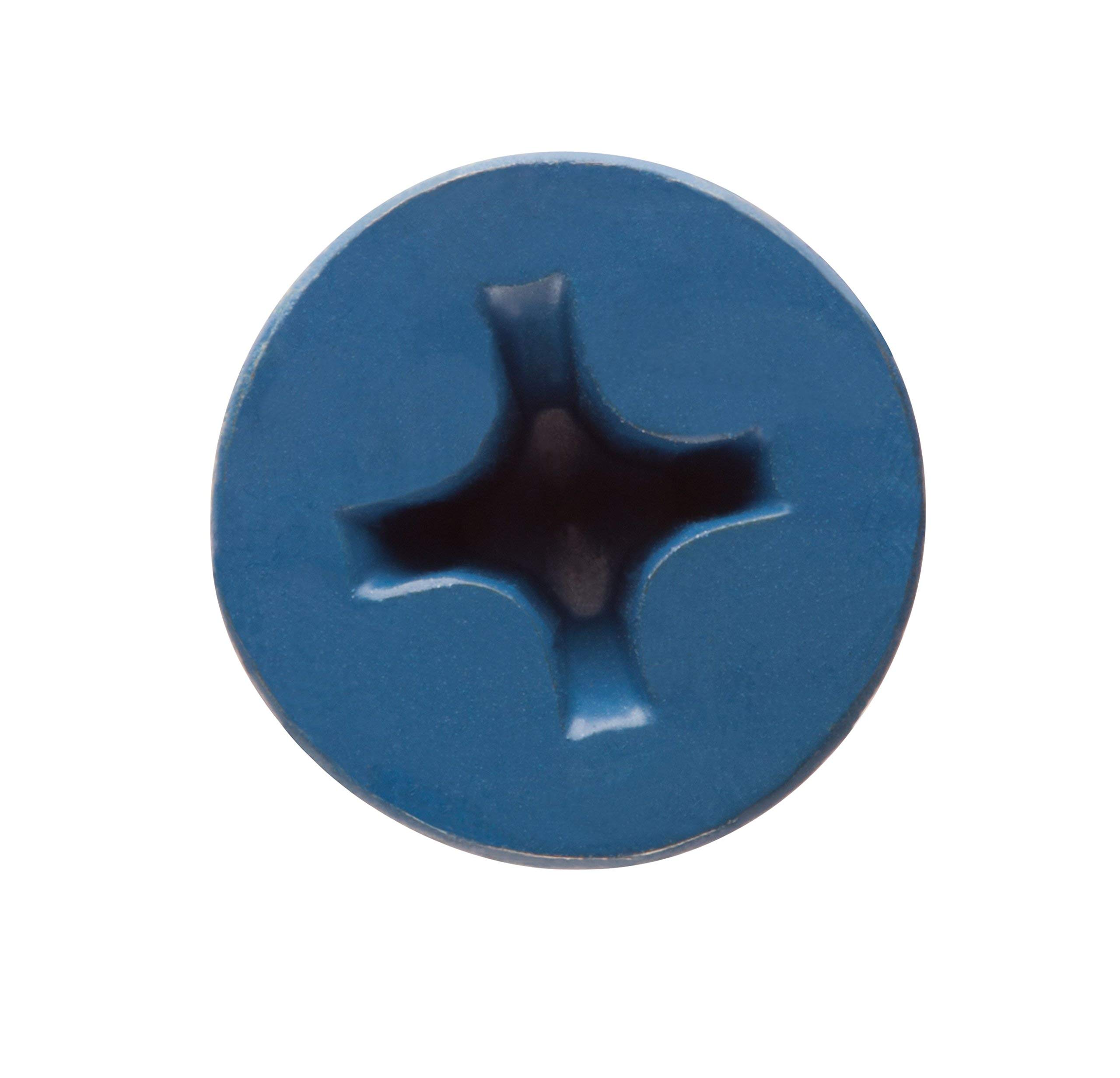 CONFAST 1/4" x 2-3/4" Blue Flat Phillips Concrete Screw Anchor with Drill Bit for Anchoring to Masonry, Block or Brick (100 per Box)