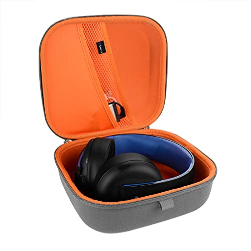 Geekria Shield Gaming Headset Case for Large Over-Ear Headphones, Replacement Hard Shell Travel Carrying Bag with Cable Storage, Compatible with Sony, Sennheiser, Turtle Headsets (Grey)