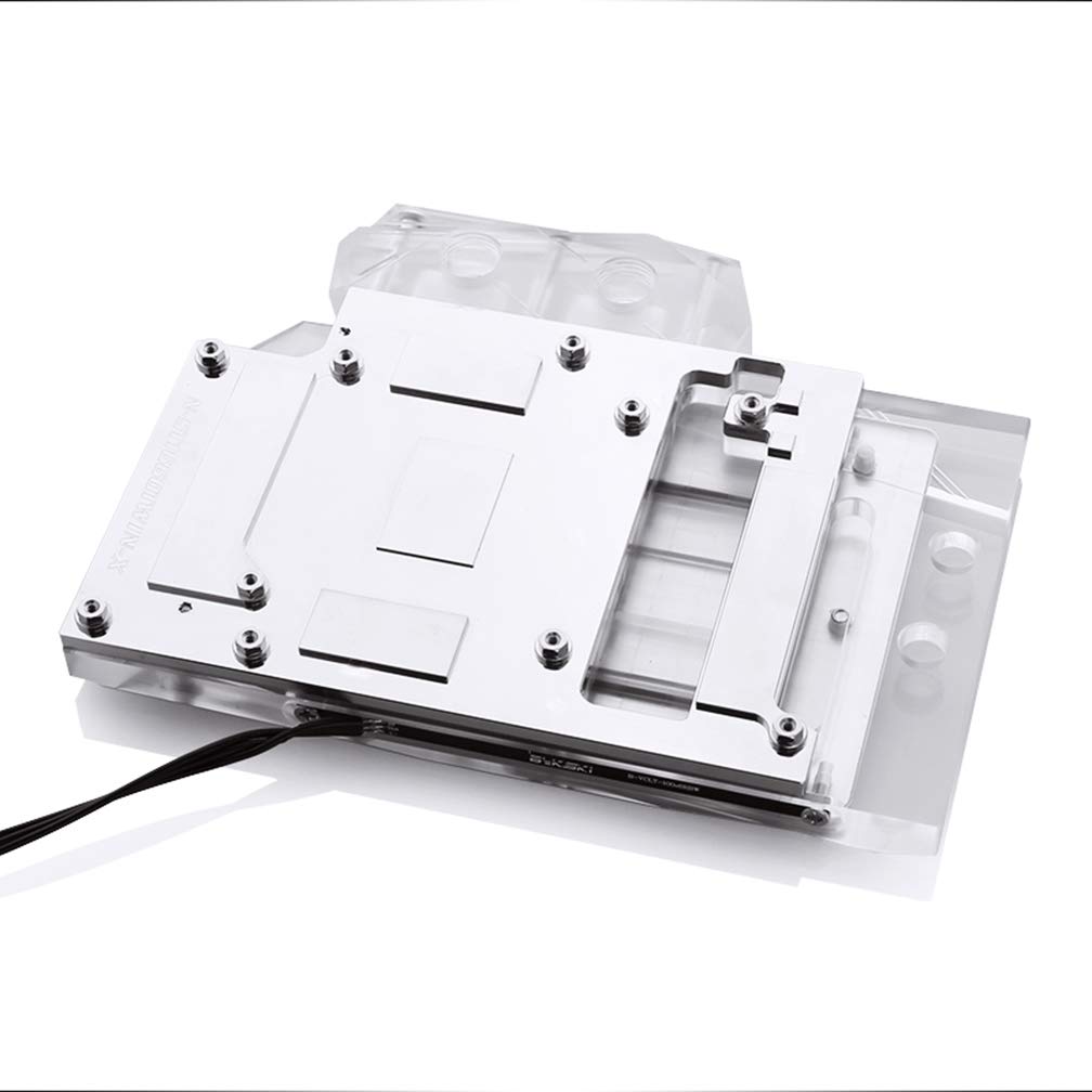 GPU Copper Waterblock G1/4 Threads Full Cover Water Cooling Water Block PC Liquid Cooling GPU Watercooling Block for Graphic Card ZOTAC Gaming GeForce GTX 1660 Twin Fan 5V RGB RBW LED