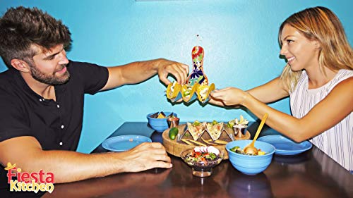 Fiesta Kitchen Taco Holder Stand - Set of 6 - Oven & Grill Safe Stainless Steel Taco Racks With Handles - Fill & Serve Tacos With Ease - Taco Stand Trays