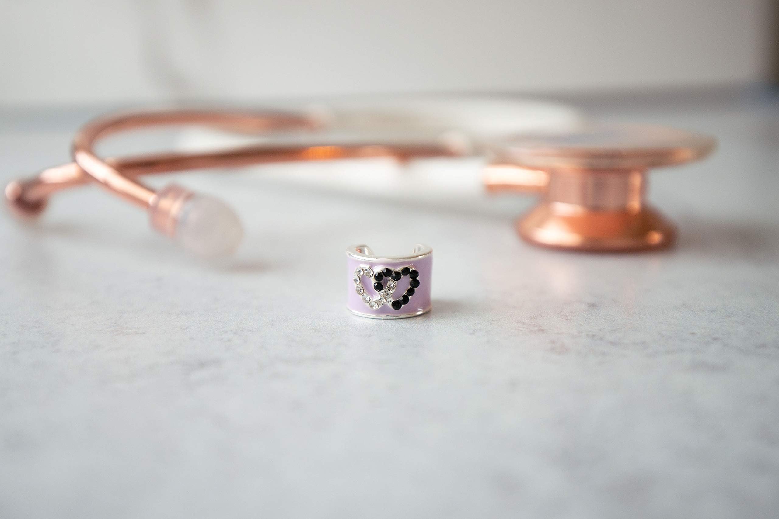 Charmed Stethoscope Charm, Interlocking Hearts