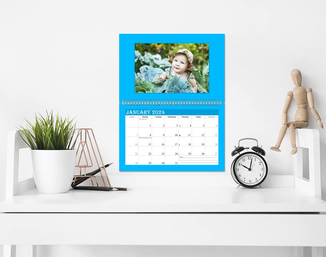 2024 Photo Frame Wall Spiral-bound Calendar (Add Your Own Photos) - 12 Months Desktop/Wall Calendar/Planner - (Geometrics Edition #005)