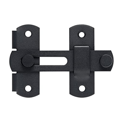 INIRET 2 Packs Barn Door Latches,3.93” x 2.75” Matte Black Stainless Steel barn gate flip Door Latch Bi-fold Door Lock,Sliding Door Antique Lock Gate Latches Wine Cabinet Closet Door Latches