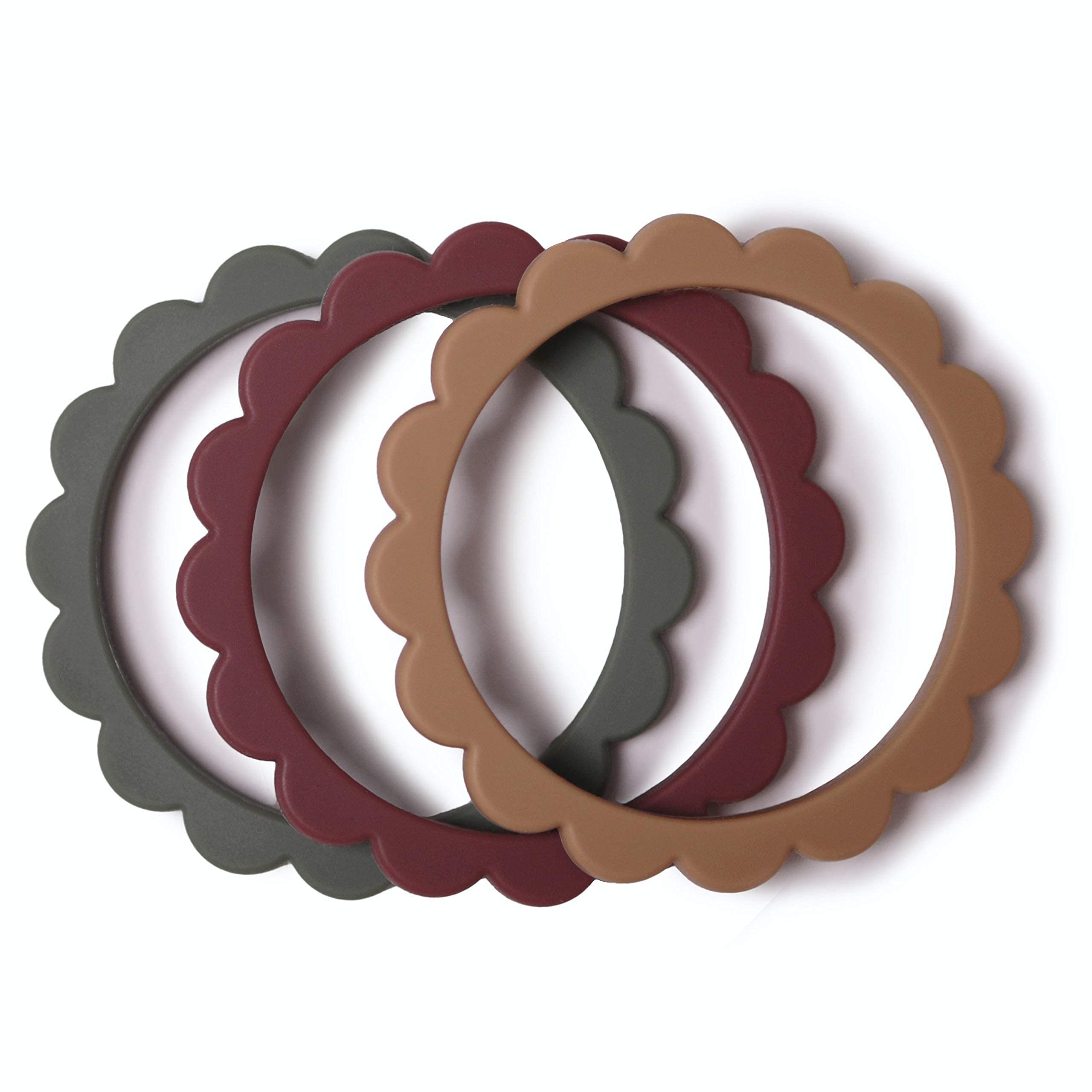 mushie Flower Teether Bracelet | 3-Pack (Dried Thyme/Berry/Natural)