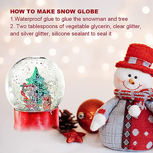 8 Pieces 2.7 Inch/69mm Plastic Snow Globe Clear Plastic Water Globe Fillable Snow Globe with Screw Off Cap for DIY Crafts Christmas Home Decoration