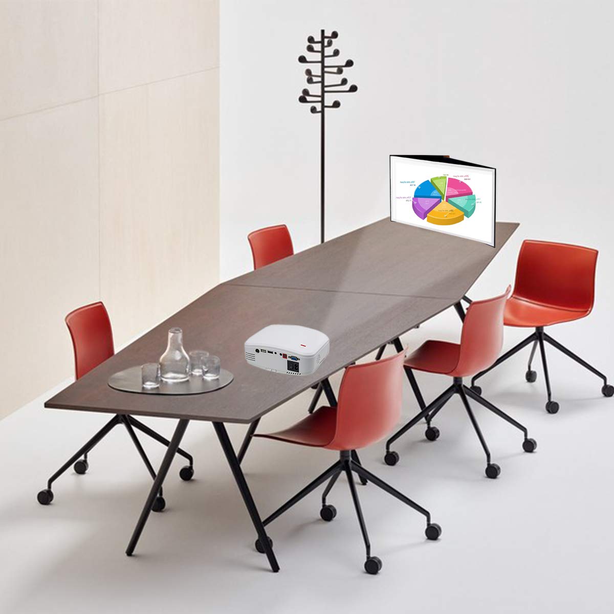 20 inch Projector Screen, 4:3 Portable Desktop Foldable Projection Screen PVC Fabric for Pico DLP Projector Home Commercial Session Outdoor Indoor Meeting Teaching Theater