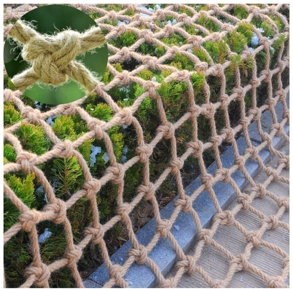 RZM Rope Net for Treehouse, Plants Fence Hemp Rope Netting Children Swing Climbing Safety Net Balcony Railing Protective Net Playground Hammock Cargo Net Child Safety Netting for Balcony