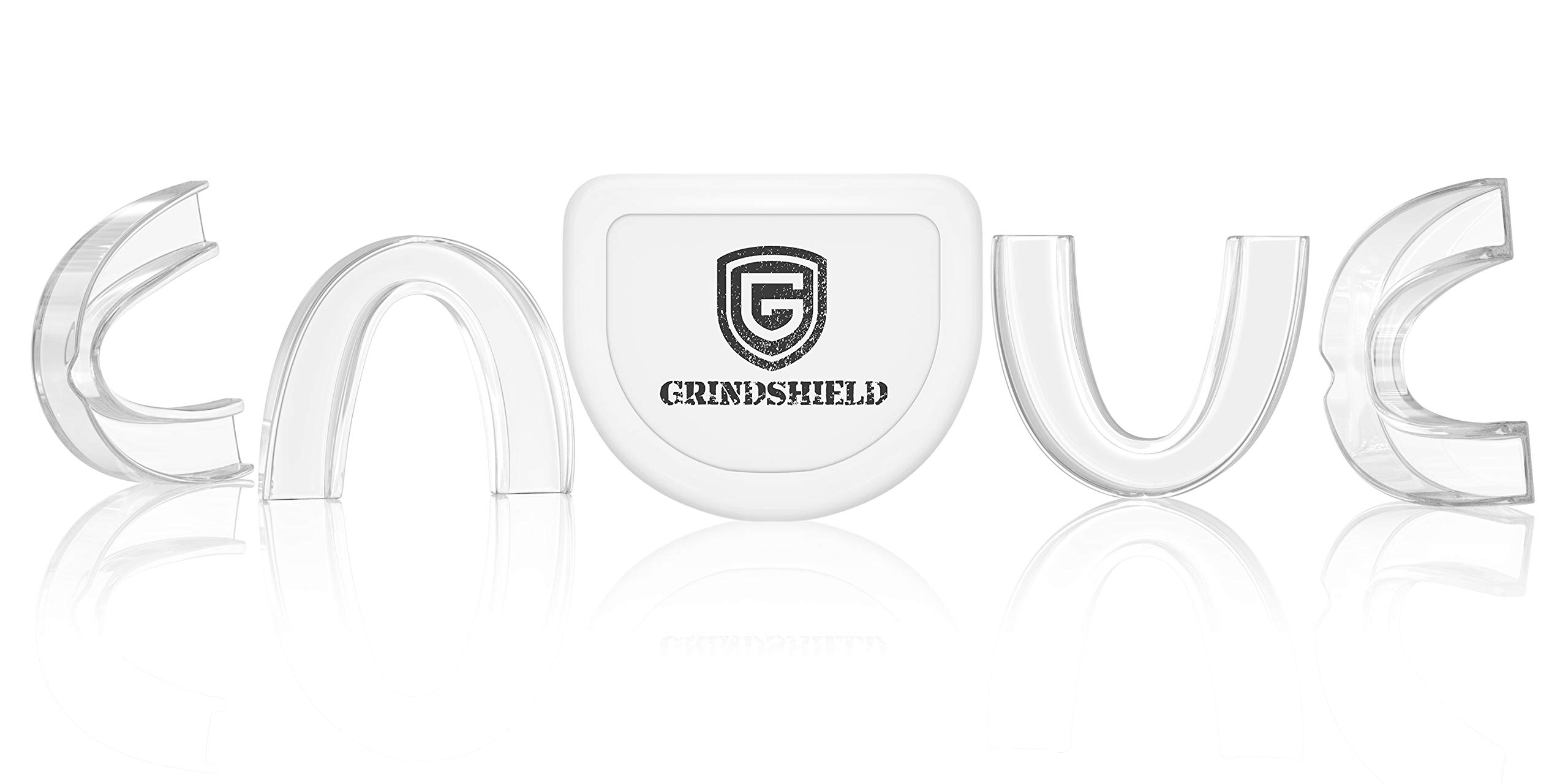 GRINDSHIELD Grinding Mouth Guard - Custom Fit, Trimmable - 4 Mouth Guards for Grinding Teeth & Case – Nightguard for Teeth Grinding, Night Guard, Dental Guard, Clenching Mouthguard