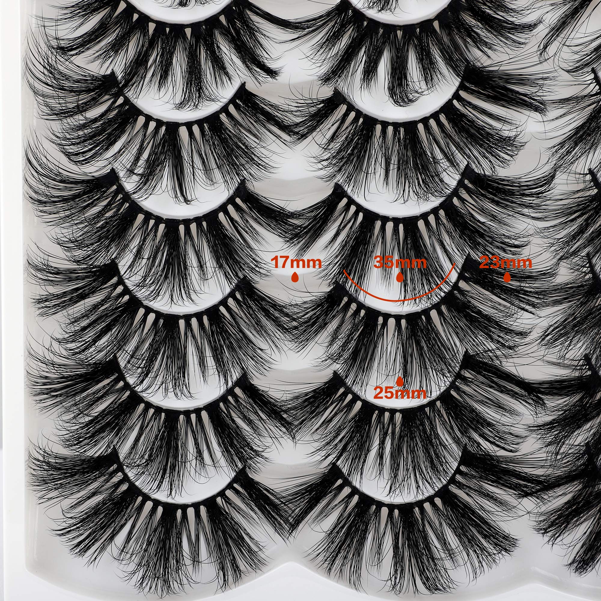 25MM Eyelashes Faux Mink, Calphdiar Fluffy Volume 5D False Eyelashes, Long Dramatic Lashes 20 pairs 4 styles