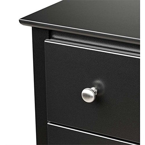 Home Square Contemporary 3 Piece Bedroom Set with Bedroom Dresser and 2 Piece 3-Drawer Nightstand in Black