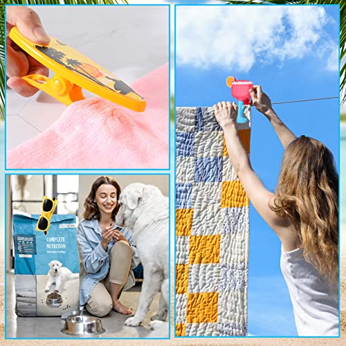 8 Pcs Beach Towel Clips for Beach Chairs Decorative Beach Chair Clips Pool Clips for Chairs Plastic Windproof Beach Towel Holder Funny Decorative Clothespins for Patio Accessories Summer, 4 Styles