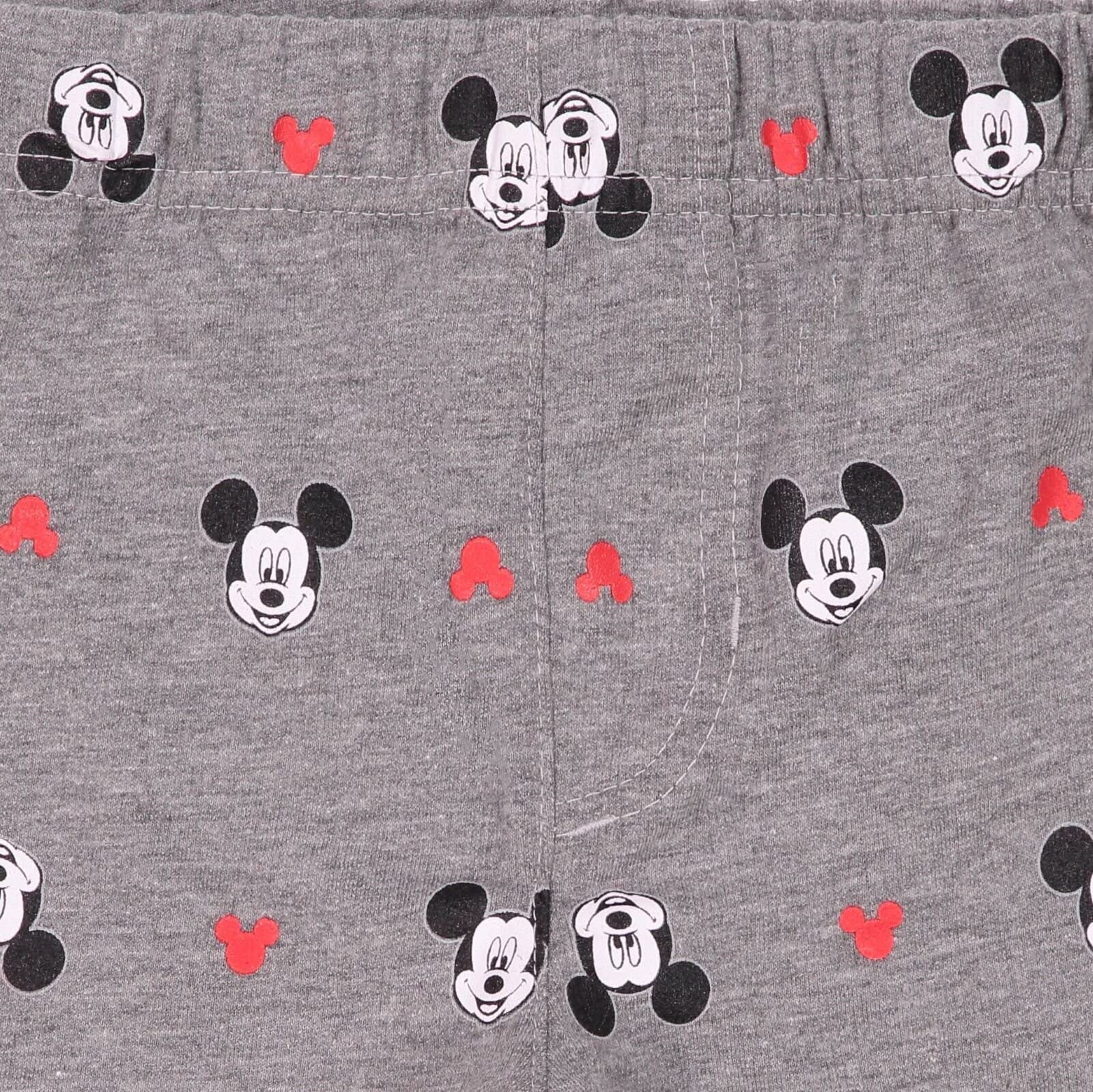 Disney Mickey Mouse Toddler Boys T-Shirt and Shorts Outfit Set Gray/Red 3T