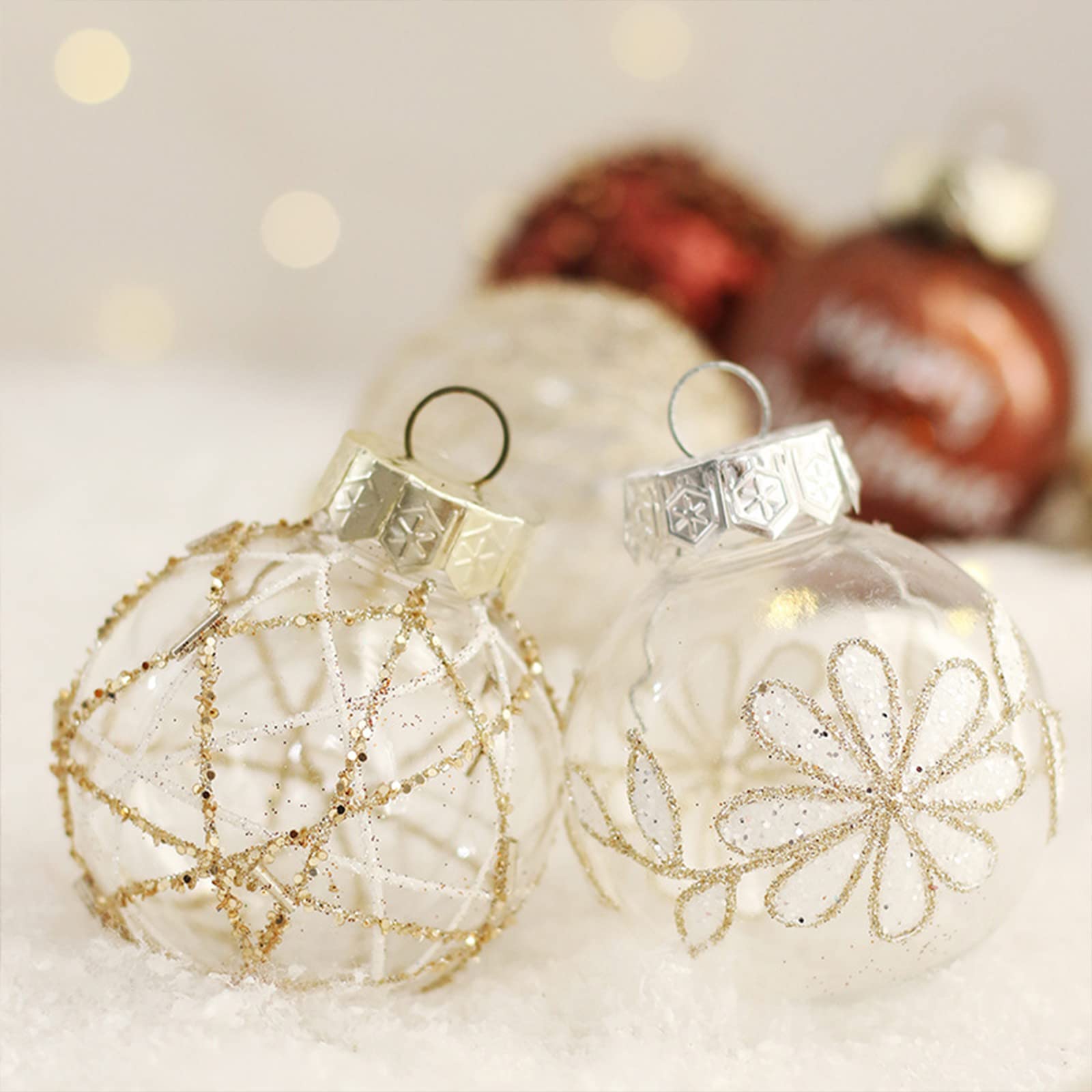 25PCS Christmas Balls Ornaments, Mini Ball Christmas Decorations for Xmas Christmas Tree, Shatterproof Christmas Tree Decorations Hanging Ball Set for Holiday Wedding Party Decoration(#1)