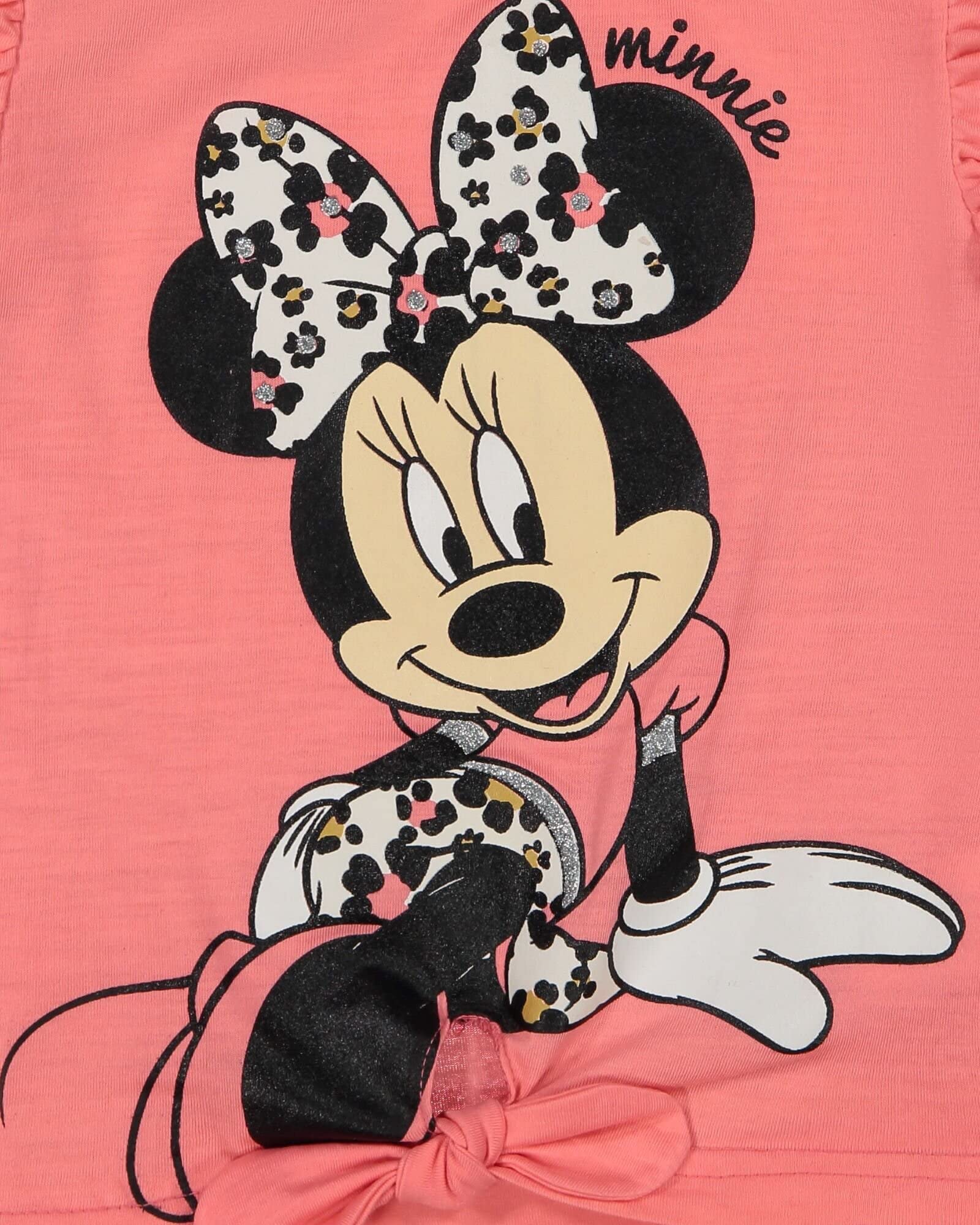 Disney Minnie Mouse Toddler Girls T-Shirt and Leggings Outfit Set Dark Pink 3T