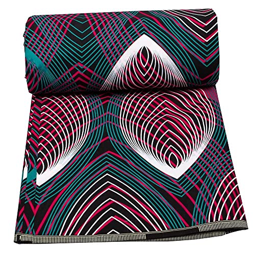 African Fabric 100% Cotton Kente Cloth by The Yard 6 Yards African American Ankara Print Wax Fabric 1451